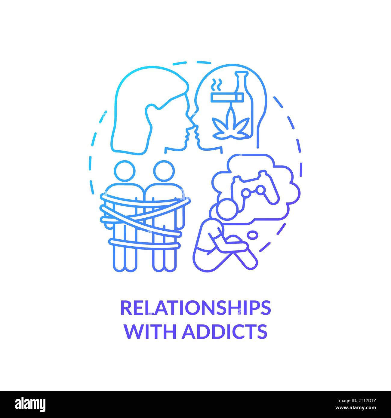 2D gradient icon relationships with addicts concept Stock Vector Image ...