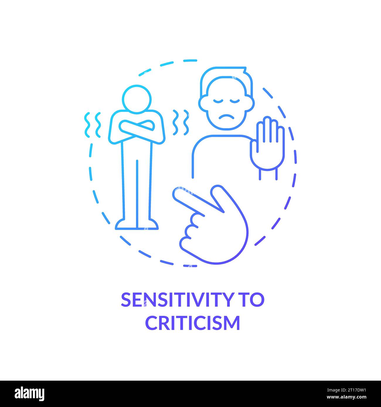 2D gradient icon sensitivity to criticism concept Stock Vector Image ...