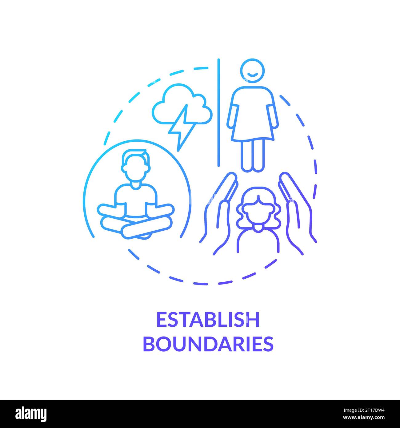 2D gradient icon establish boundaries concept Stock Vector Image & Art - Alamy