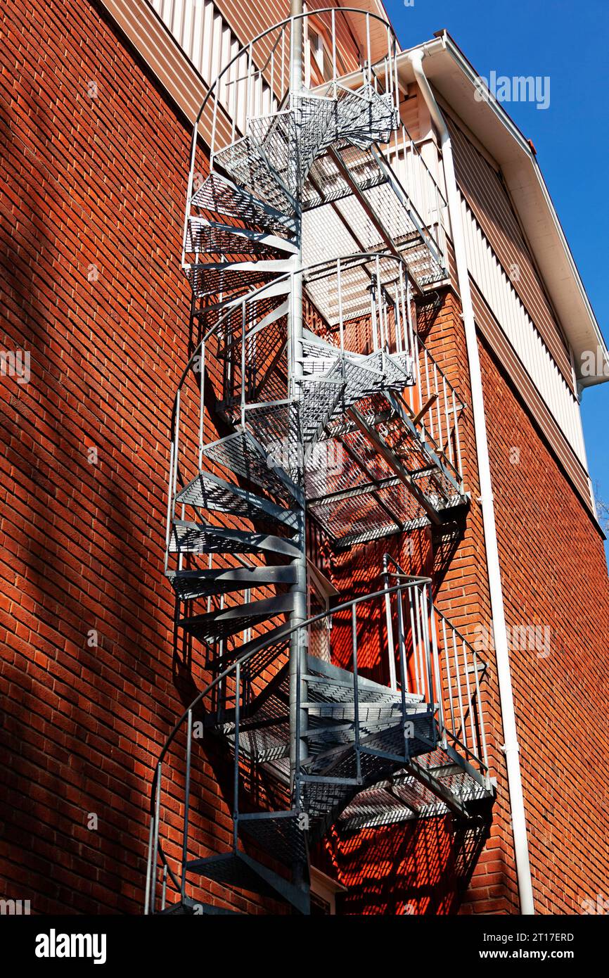 fire escape on the outside of multi-storey residential buildings Stock ...