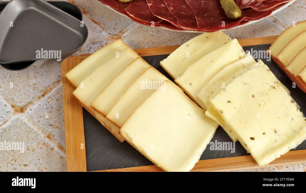 Raclette cheese cold cuts close hi-res stock photography and images - Alamy