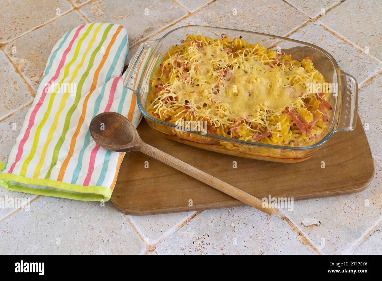 Pasta gratin in a dish Stock Photo - Alamy