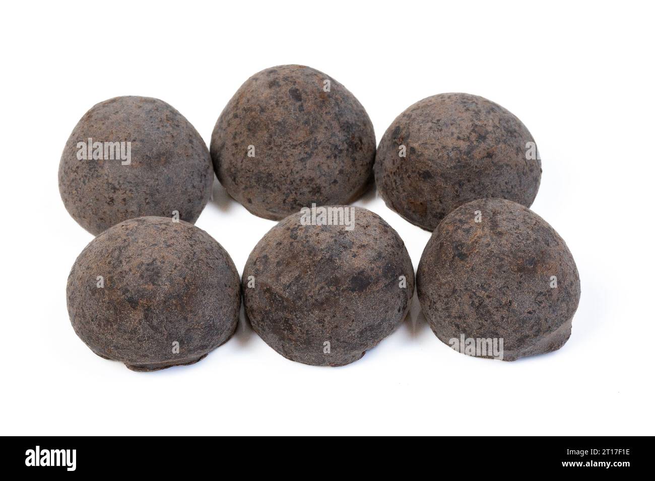 chocolate truffles, close-up, isolated on a white background Stock ...