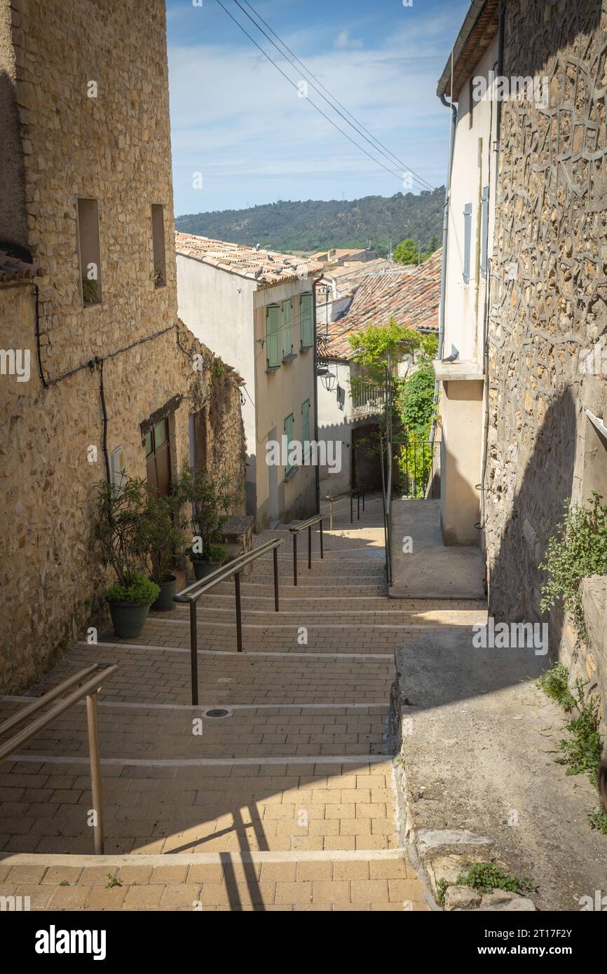 street in the town of Gréoux-les-Bains Stock Photo - Alamy