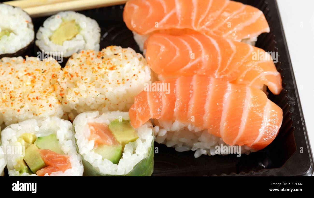 sushi and maki dish, close-up Stock Photo - Alamy