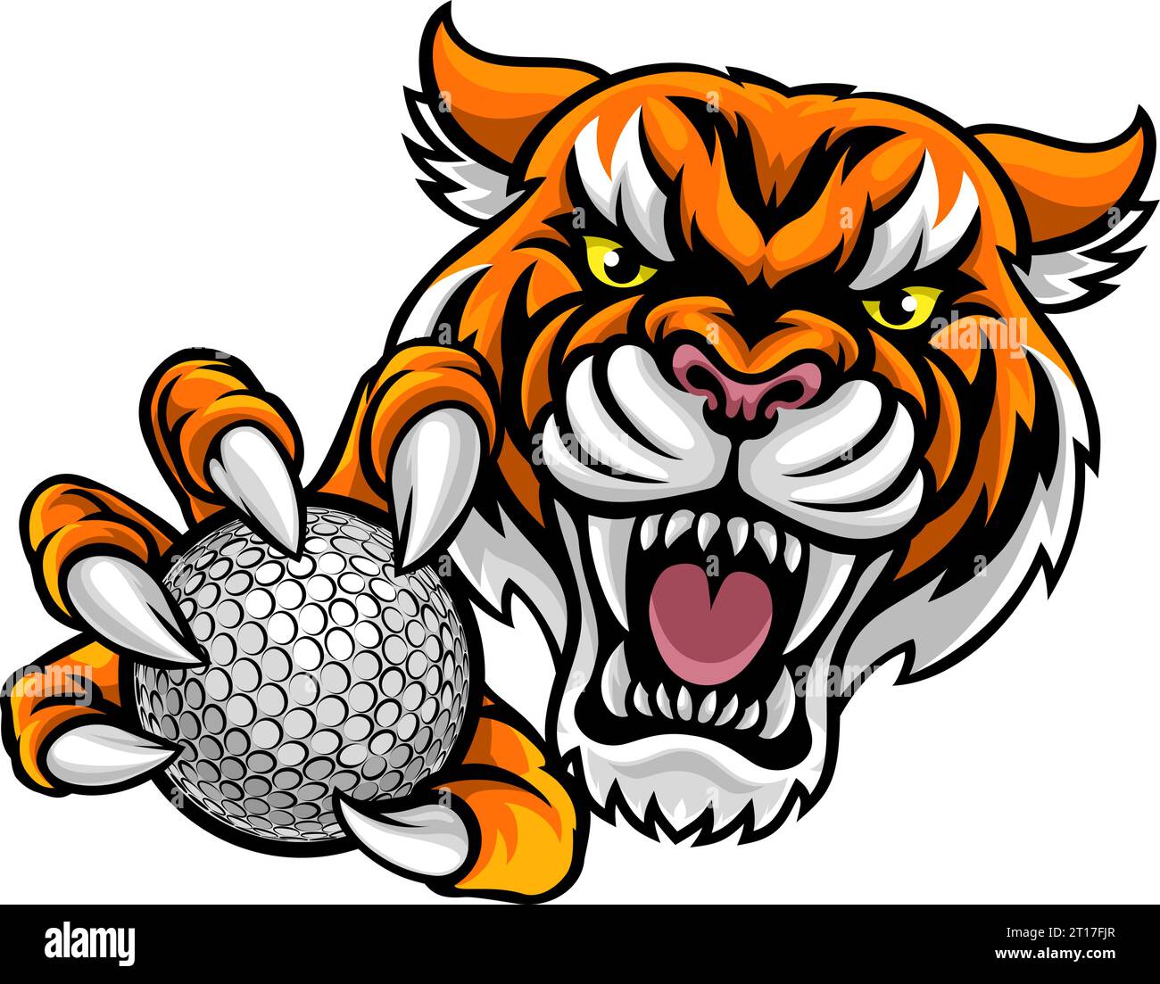 Tiger Cat Animal Sports Golf Ball Mascot Stock Vector Image & Art - Alamy