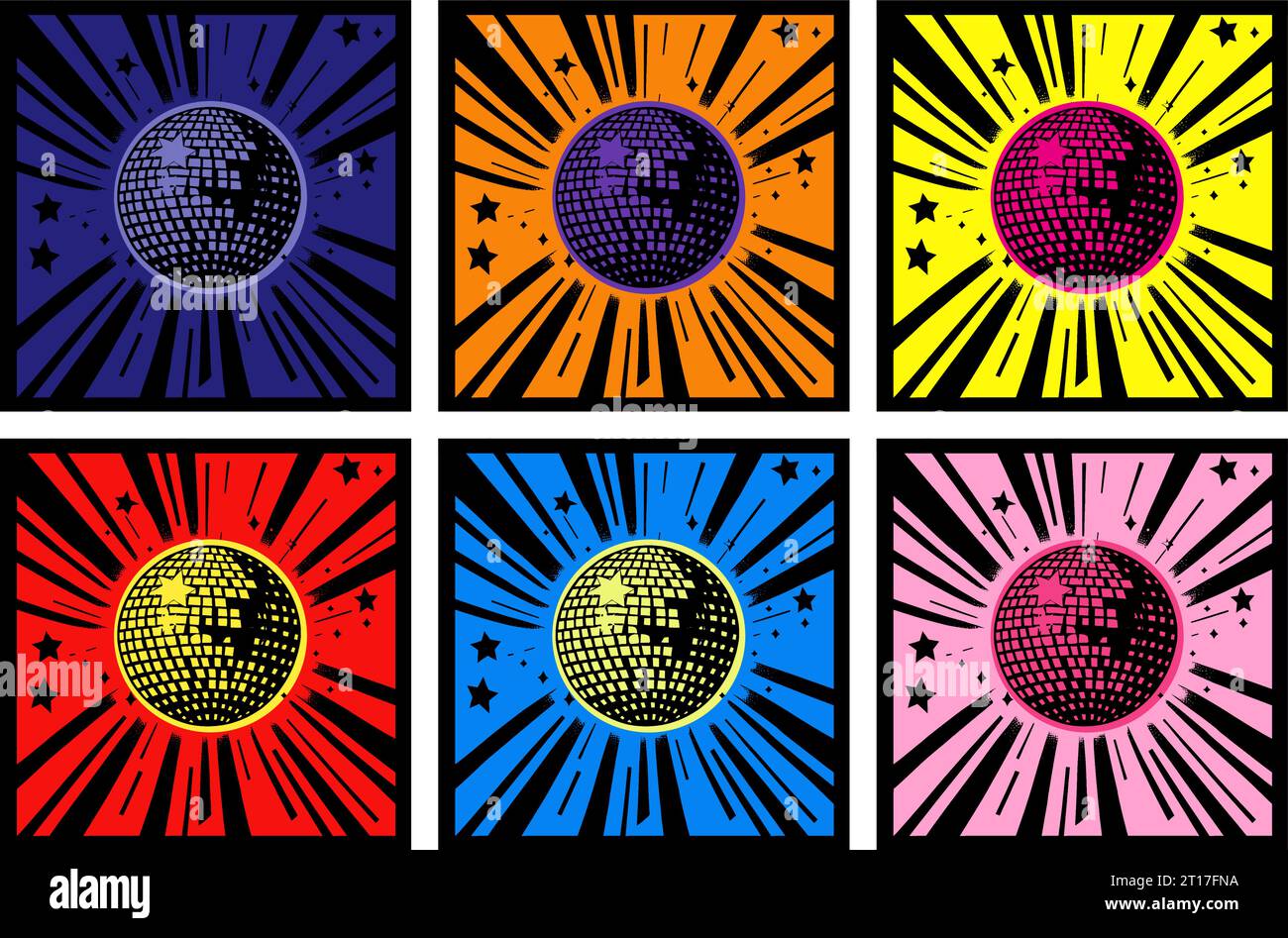 Disco Ball Vector Illustration Pop Art Style Stock Vector Image & Art ...