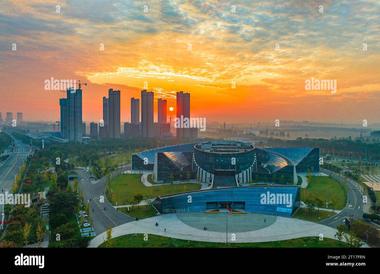 Suqian, China. 12th Oct, 2023. Buildings under construction are seen ...