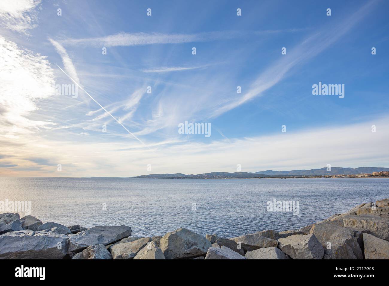 view of Saint Raphael beach in the Var Stock Photo - Alamy