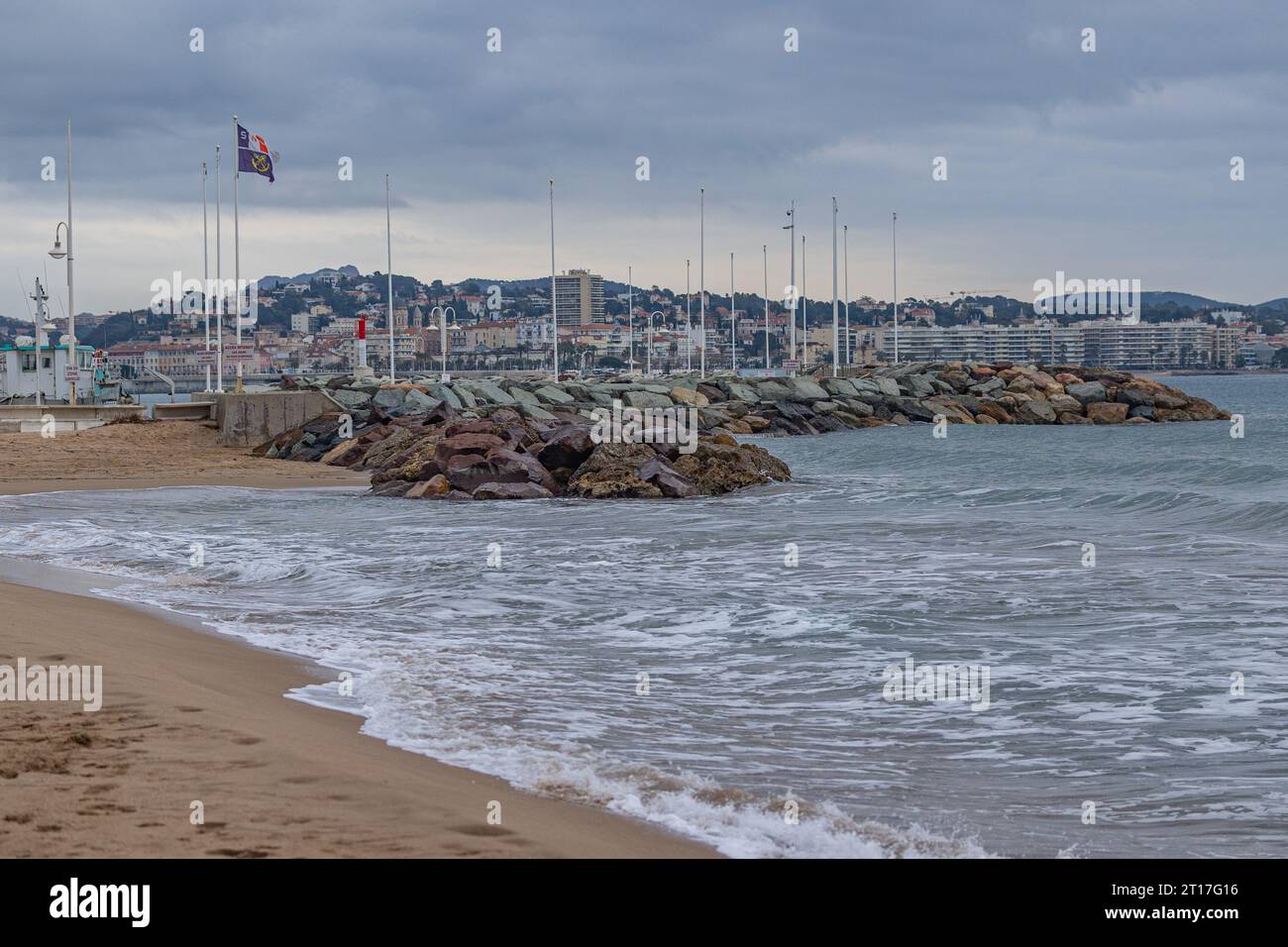 view of Saint Raphael beach in the Var Stock Photo - Alamy
