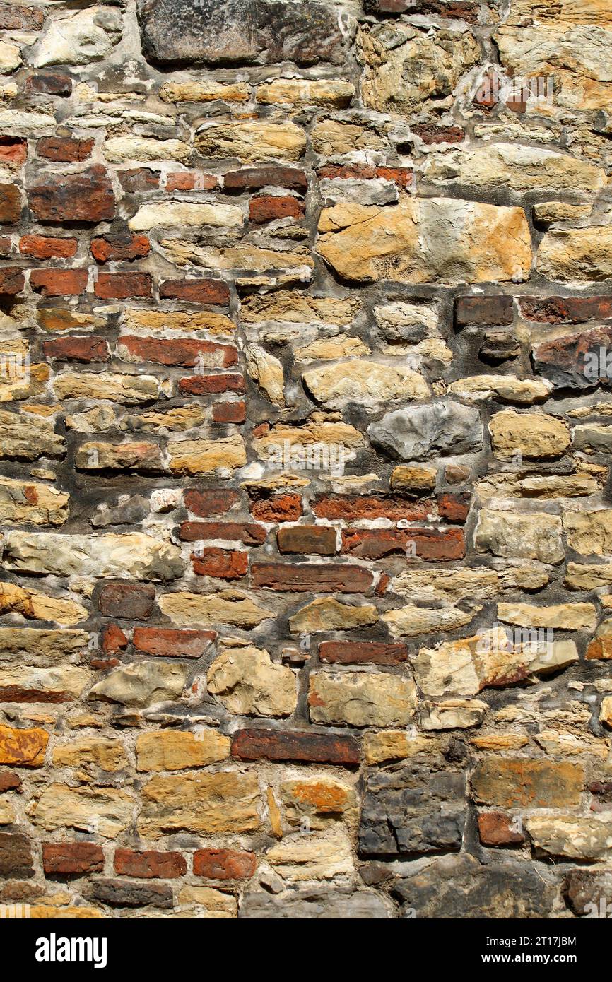 very old stone and brick wall Stock Photo - Alamy