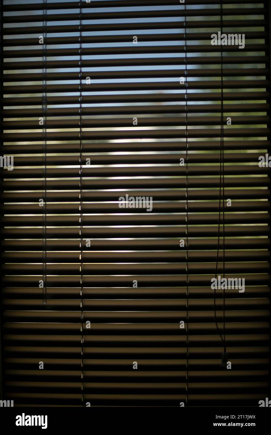 Blinds on window. Interior details. Window in room. Protection from ...