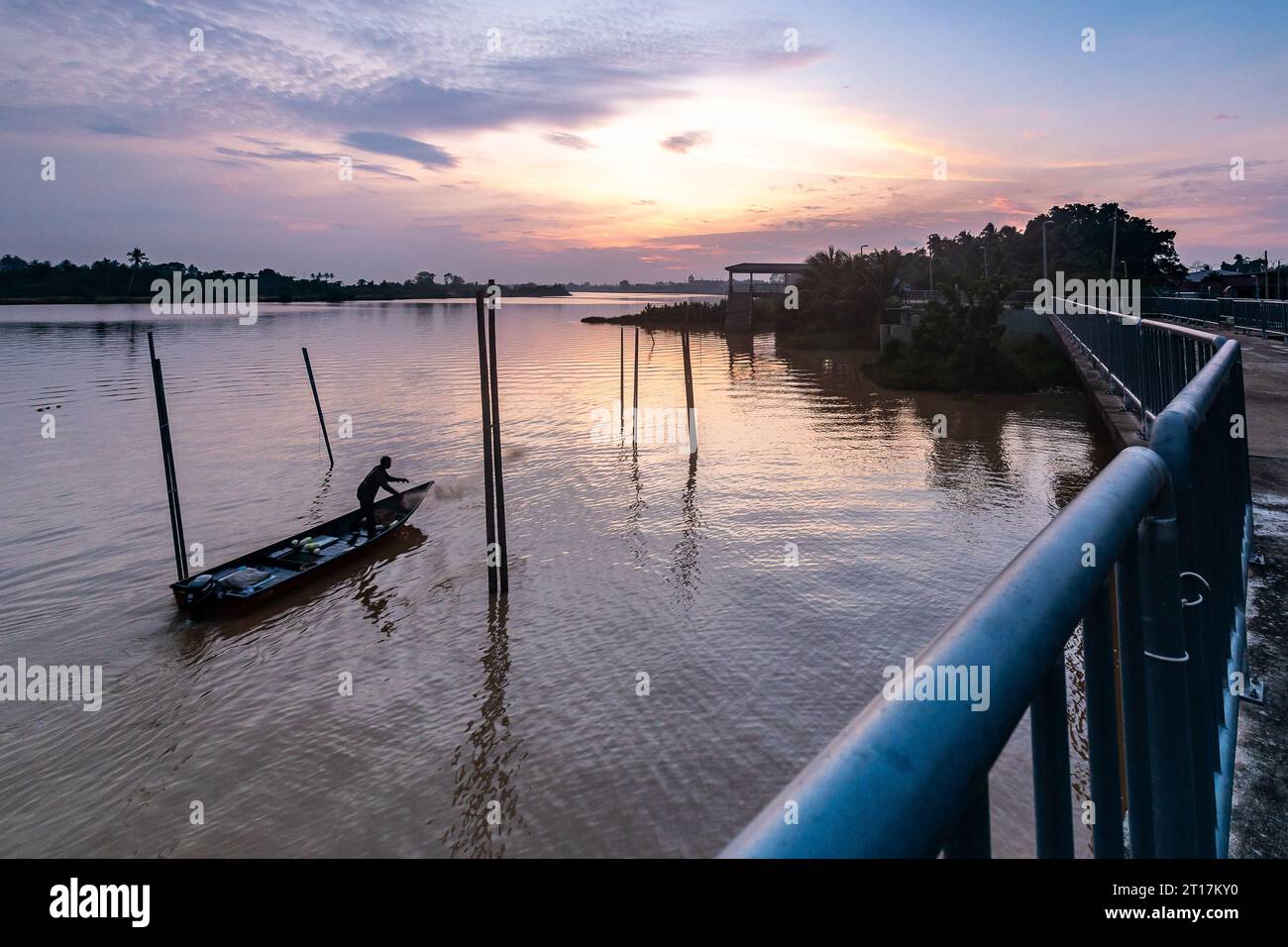 Landscape of Pekan District of Pahang Malaysia during sunrise Stock ...
