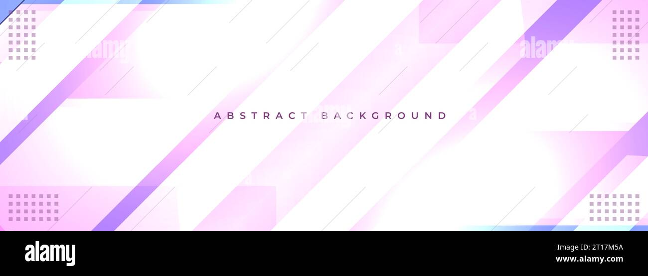 White and purple modern abstract wide banner with geometric shapes and ...