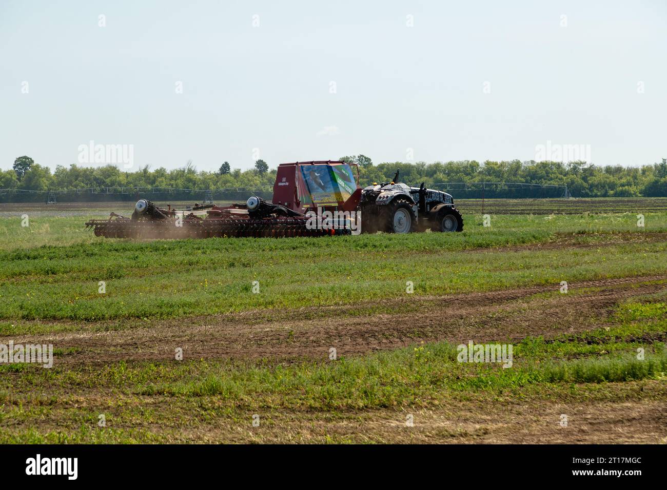 Russia, Republic of Tatarstan, Kazan - July, 2022: Autonomous tractor ...