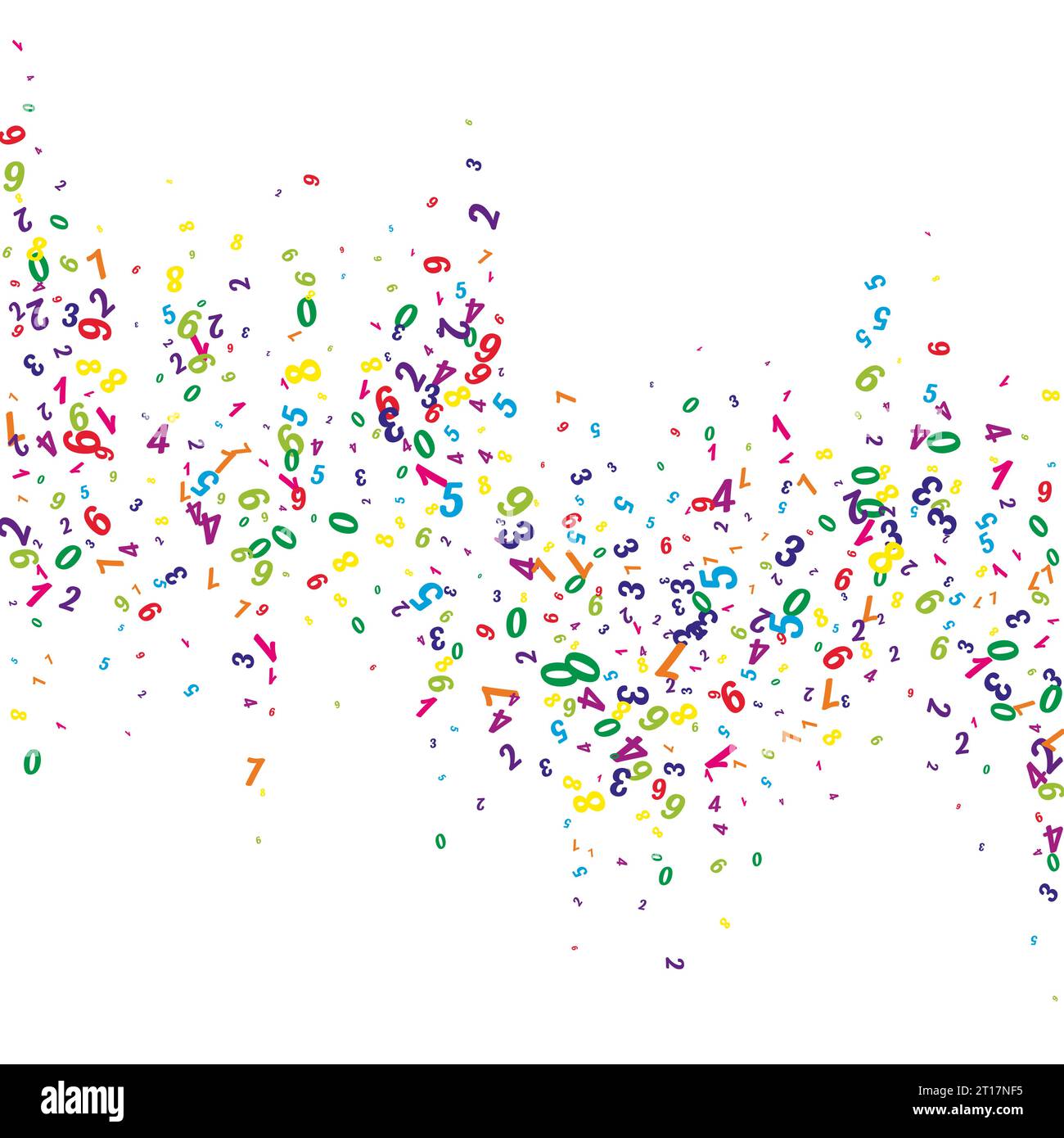 Concept of school background. Colorful childish numbers and digits ...