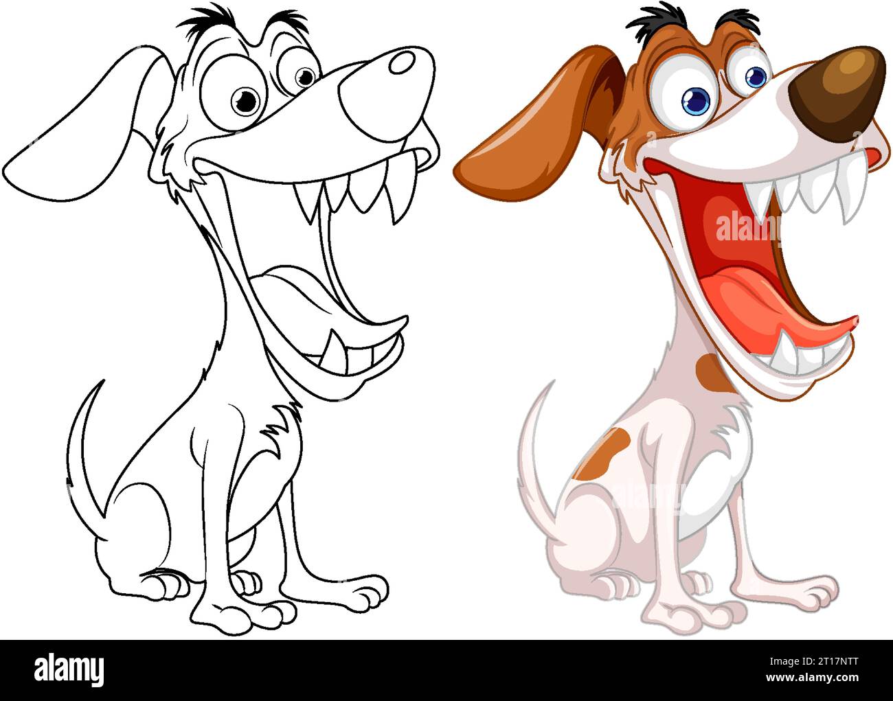 Cute playful crazy dog cartoon illustration Stock Vector Image & Art ...