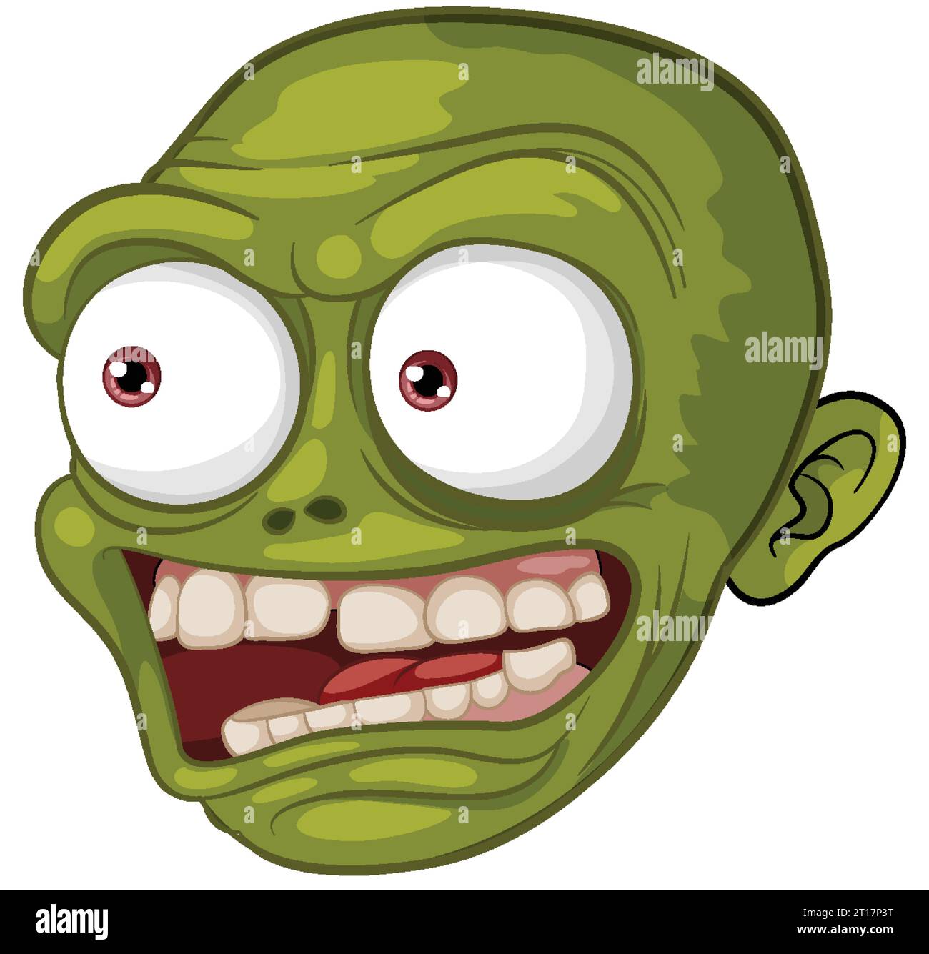 A chilling cartoon illustration of a bald zombie monster man Stock ...