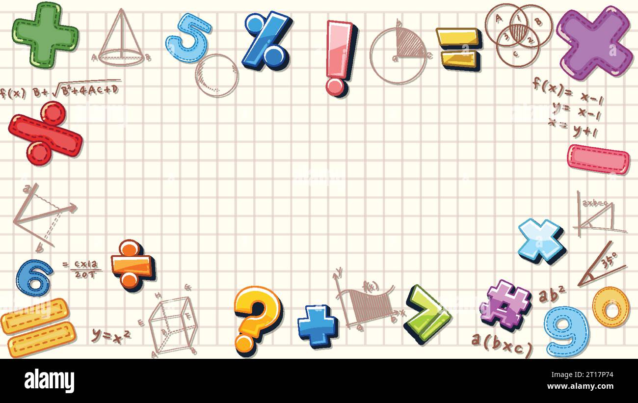 Math Tools Formula Border Notebook with Checkered Background ...