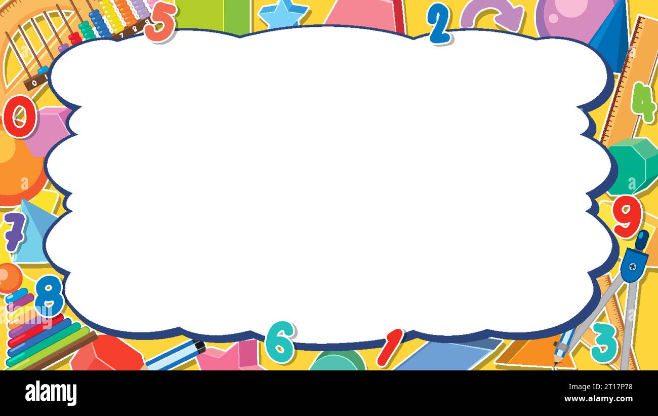 Math Border Background Surrounded by Number and Math Objects ...