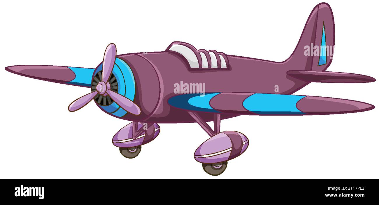 A vector cartoon illustration of a classic vintage aircraft isolated on ...