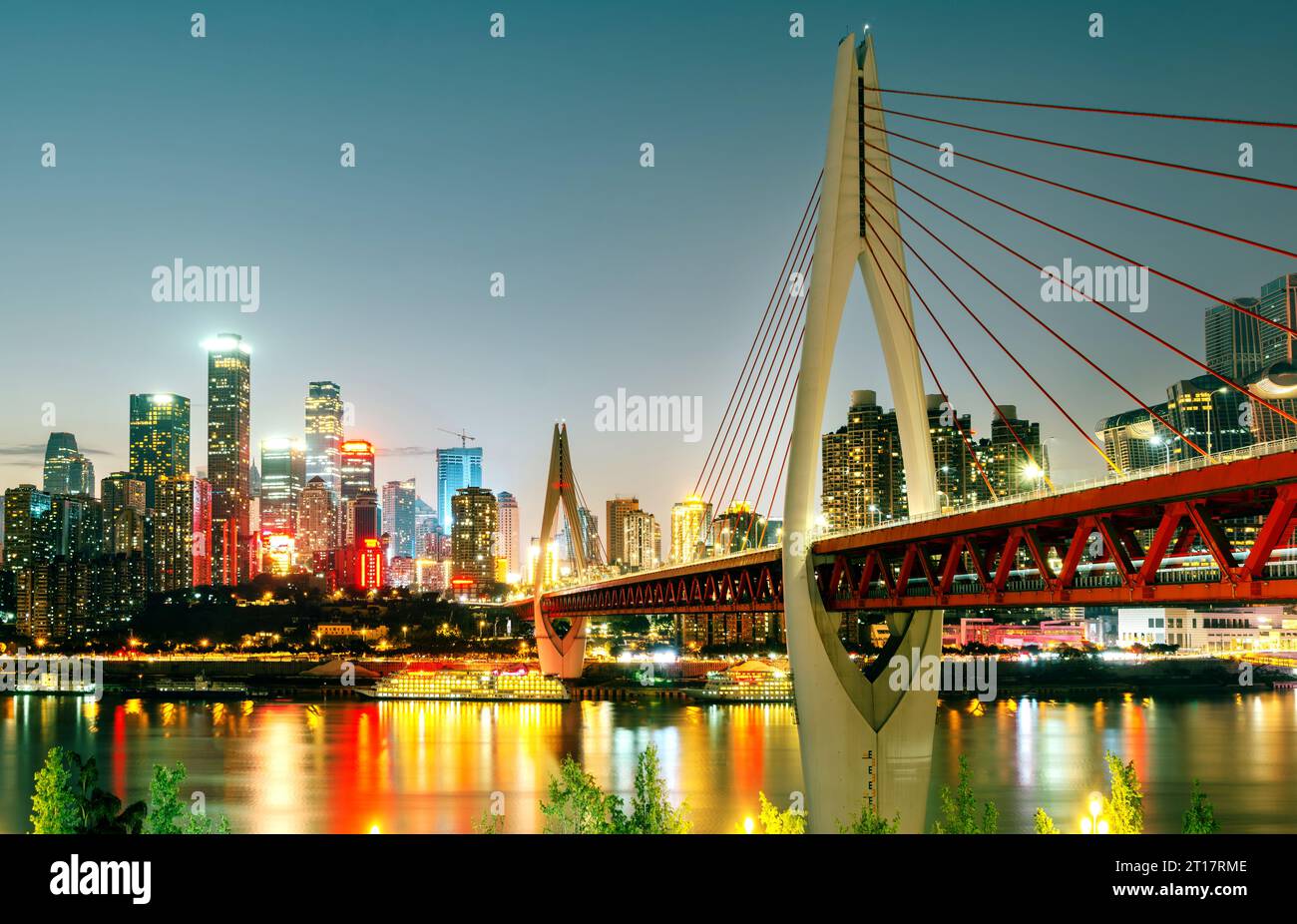 Chongqing city skyline, modern bridges and skyscrapers Stock Photo - Alamy