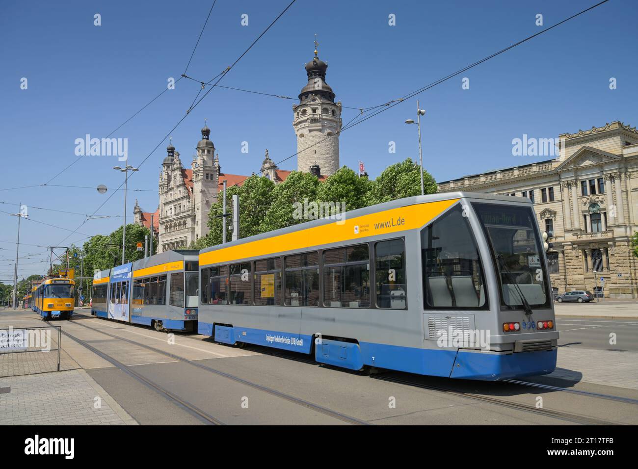 Tram, Leipziger Verkehrsbetriebe, Roßplatz, Leipzig, Sachsen ...