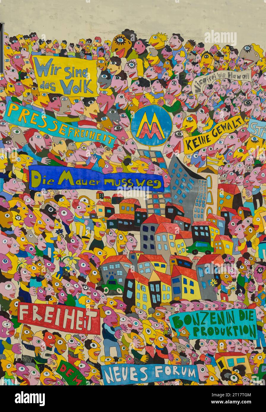 Wandmalerei am Marriott Hotel, moderne Kunst, Erinnerungen an die ...