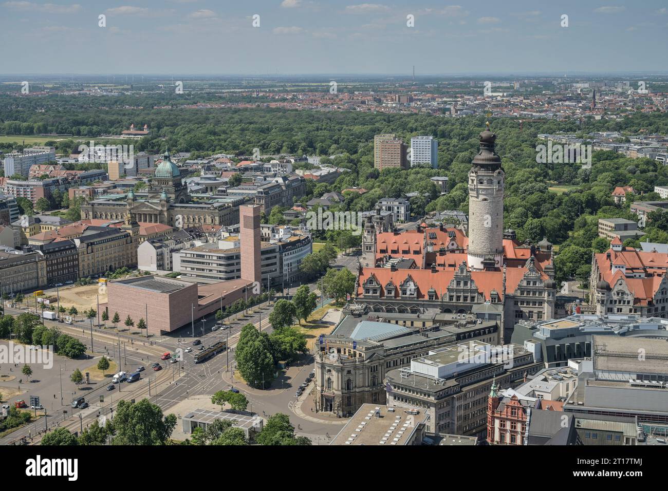 Panaroma, Innenstadt, Neues Rathaus, Leipzig, Sachsen, Deutschland ...