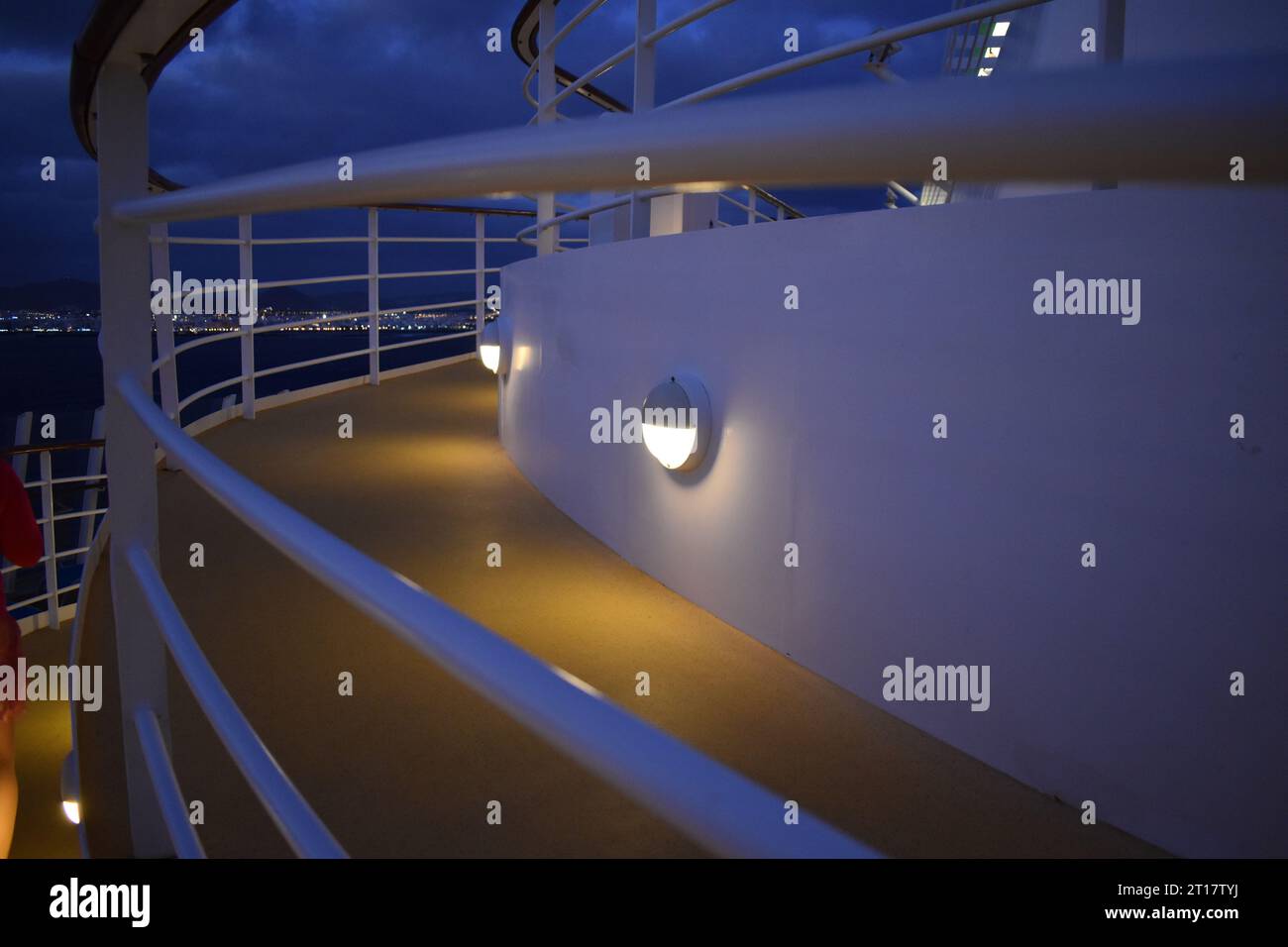 Cruise ship at night in harbour Stock Photo - Alamy