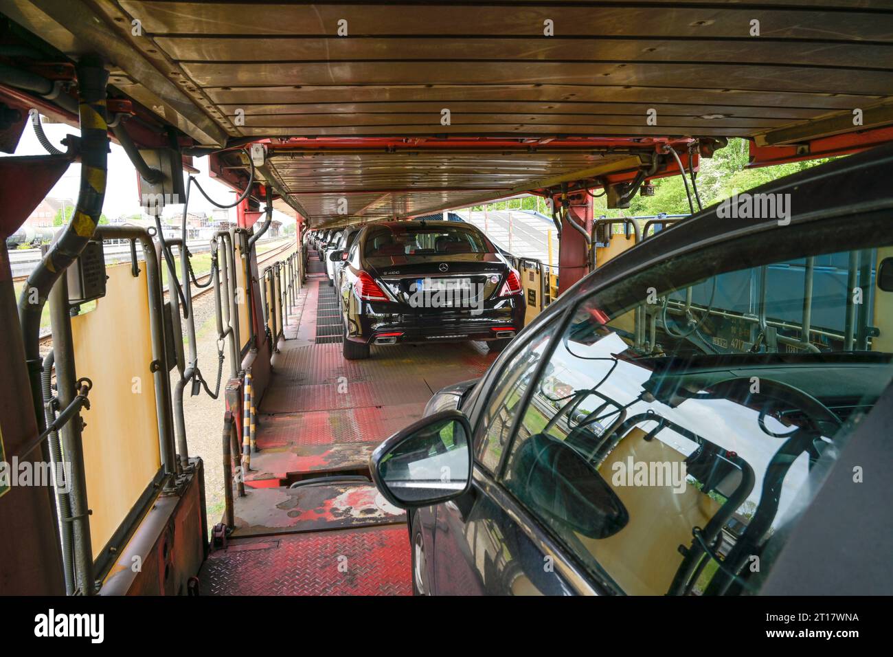 Autos, Autozug, Sylt-Shuttle, Niebüll, Schleswig-Holstein, Deutschland ...