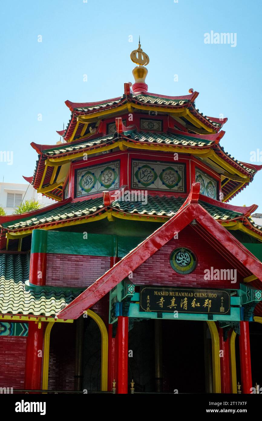 The iconic Cheng Hoo Mosque in Surabaya stands tall under the evening ...