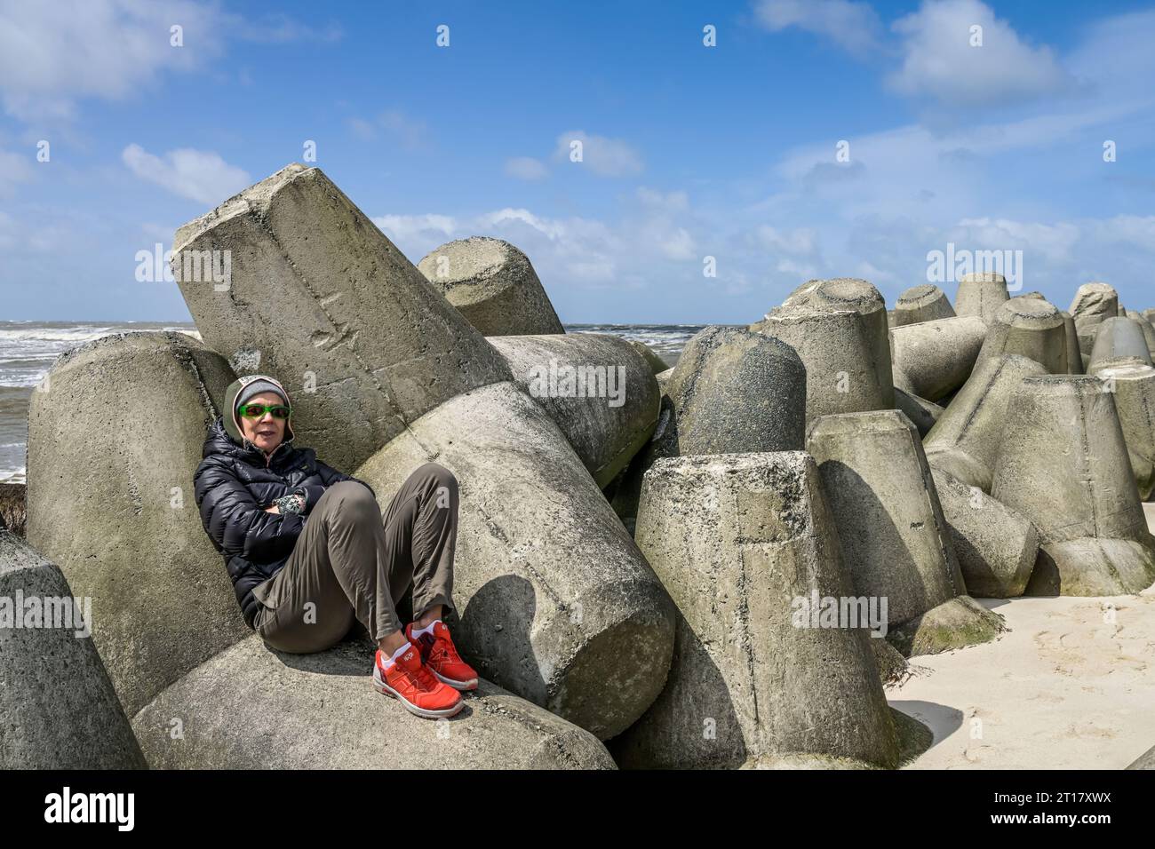 Tetrapoden, Wellenbrecher an der Hörnum-Odde, Hörnum, Sylt, Schleswig-Holstein, Deutschland ...