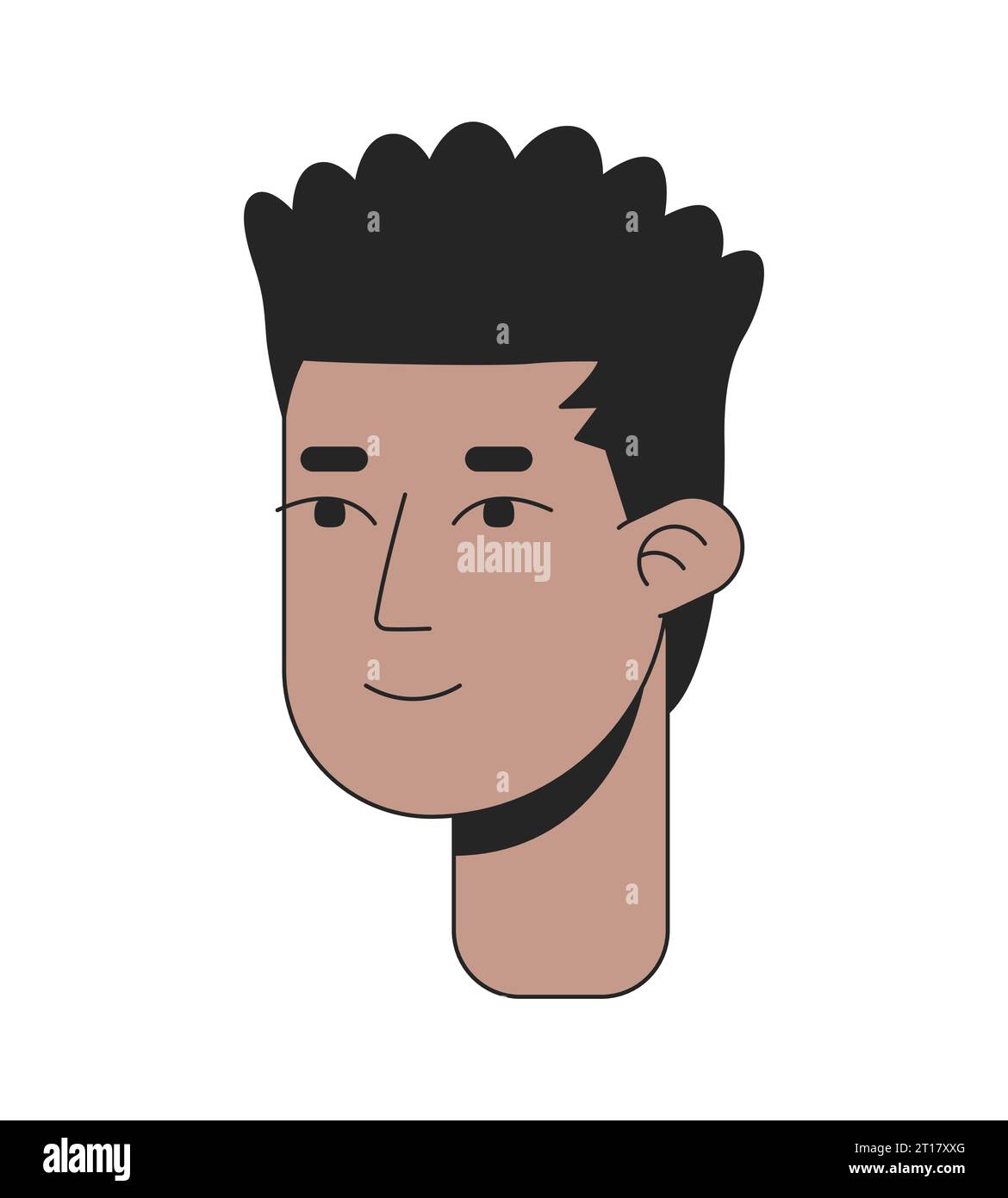 Black young man short dreadlocks with undercut 2D linear cartoon ...