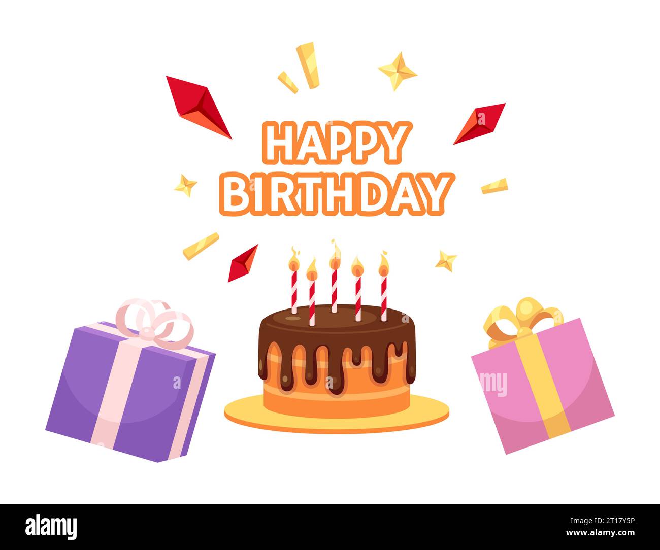 Happy Birthday Ecard Greeting Card Design Stock Vector Image Art Alamy