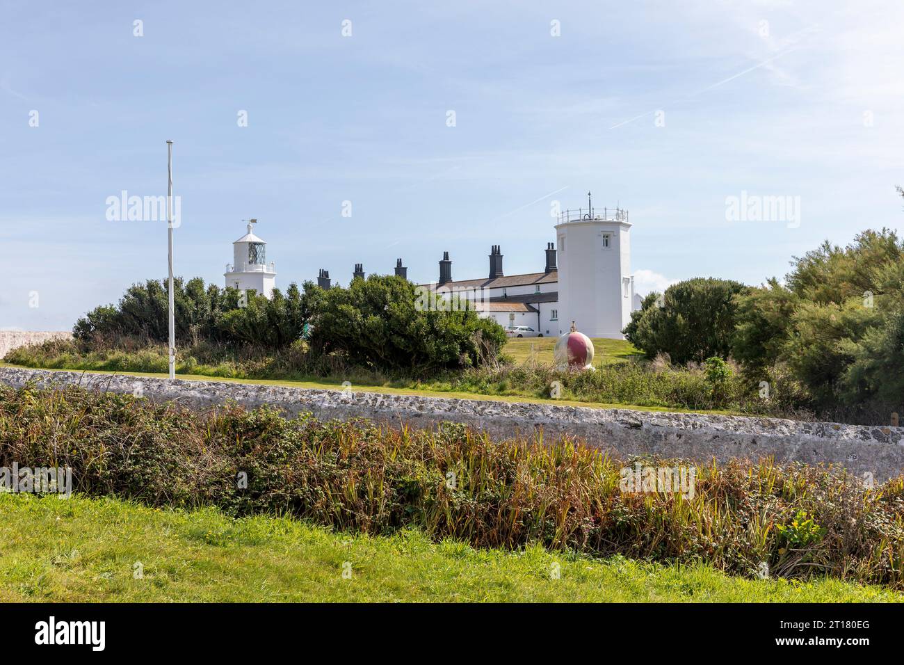 The Lizard lighthouse at Lizard Point Cornwall, most southerly point on ...