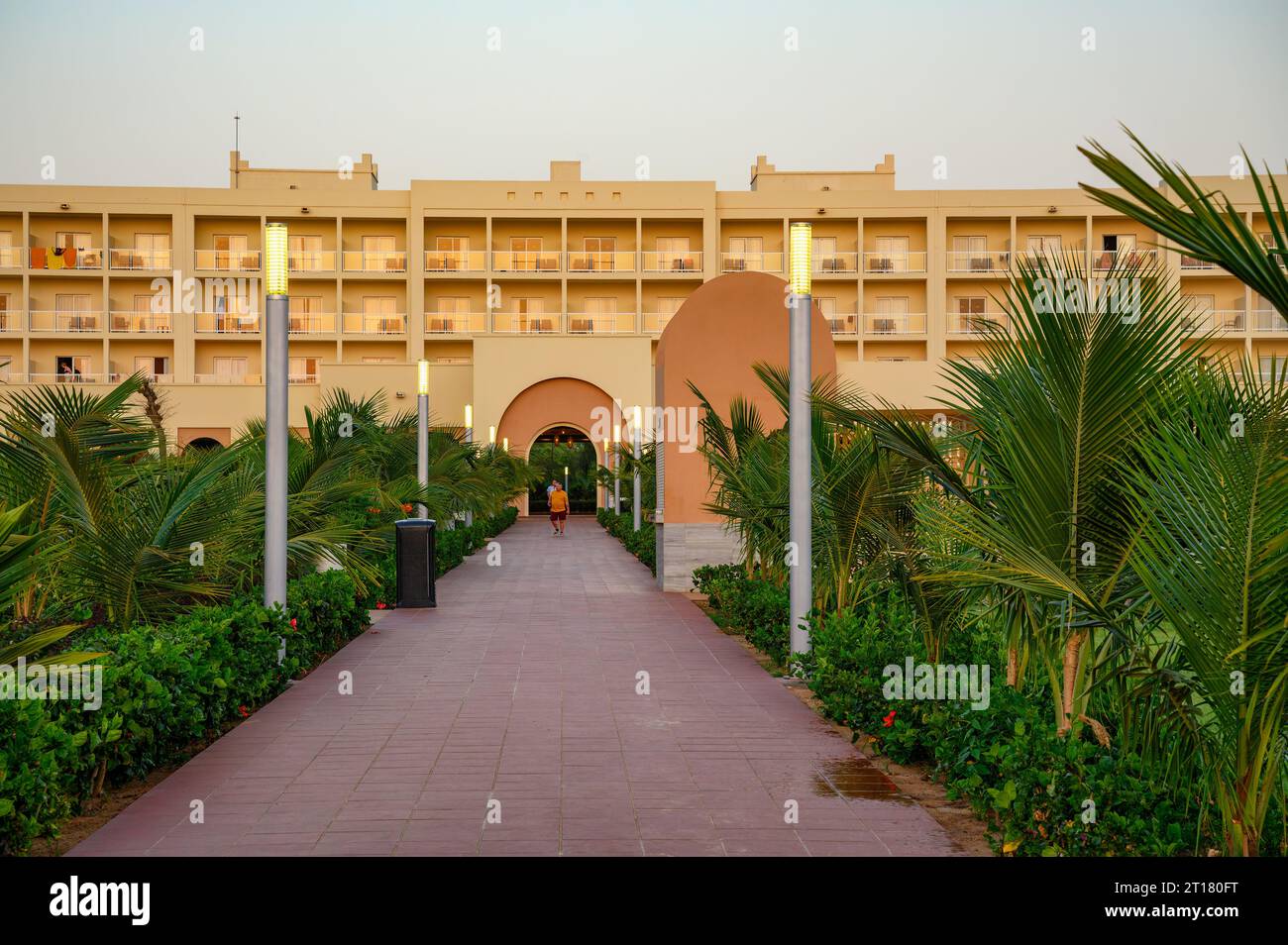 Exterior of the luxury hotel Riu Baobab, a five star hotel in Senegal ...