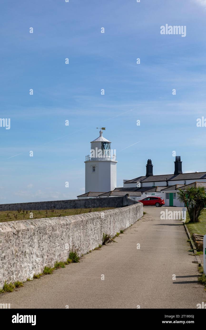 The Lizard lighthouse at Lizard Point Cornwall, most southerly point on ...