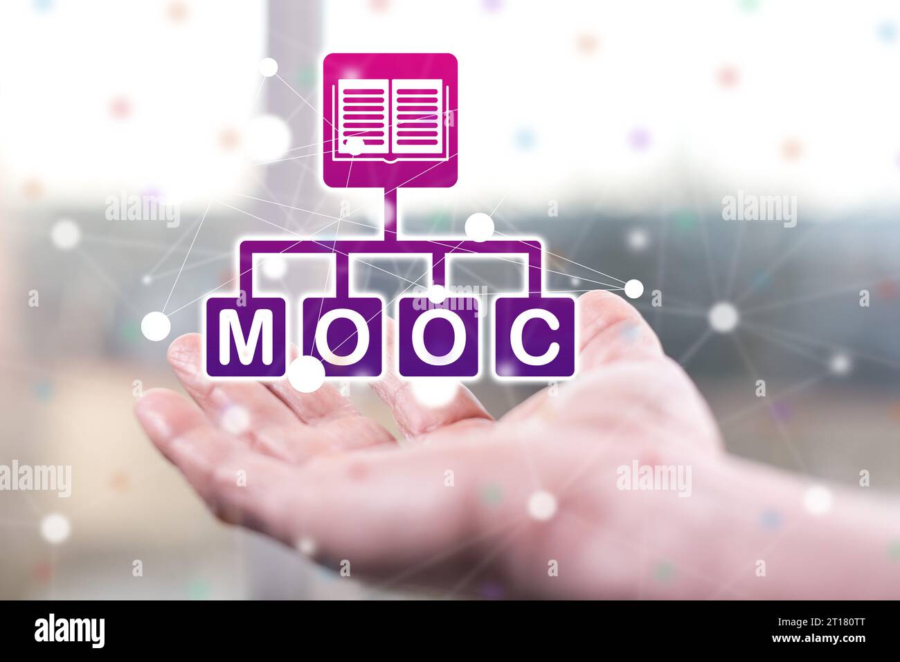 Mooc concept above a hand of a man Stock Photo - Alamy