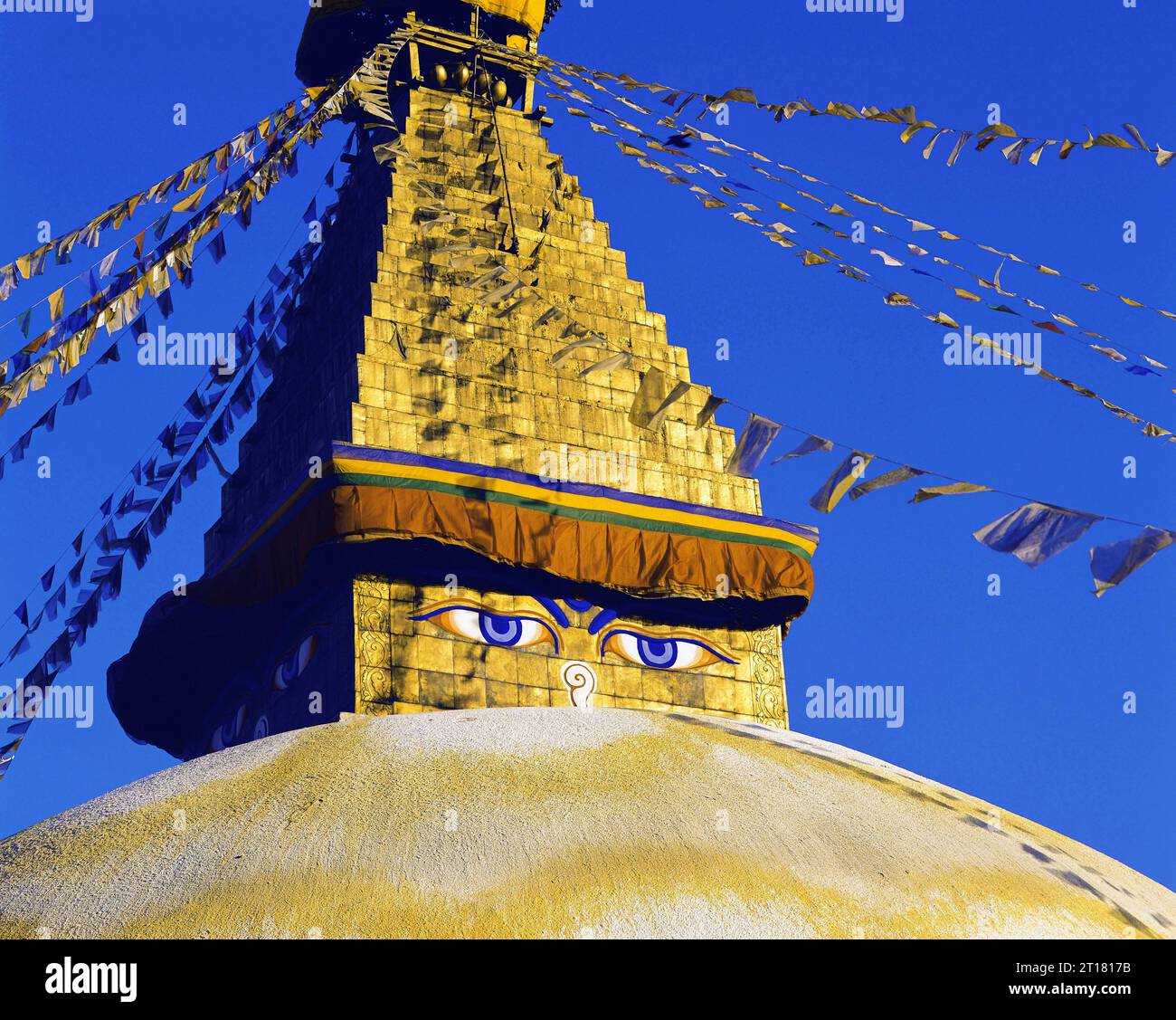 The Great Stupa in the Tibetan quarter at Boddnath or Bauda in the ...