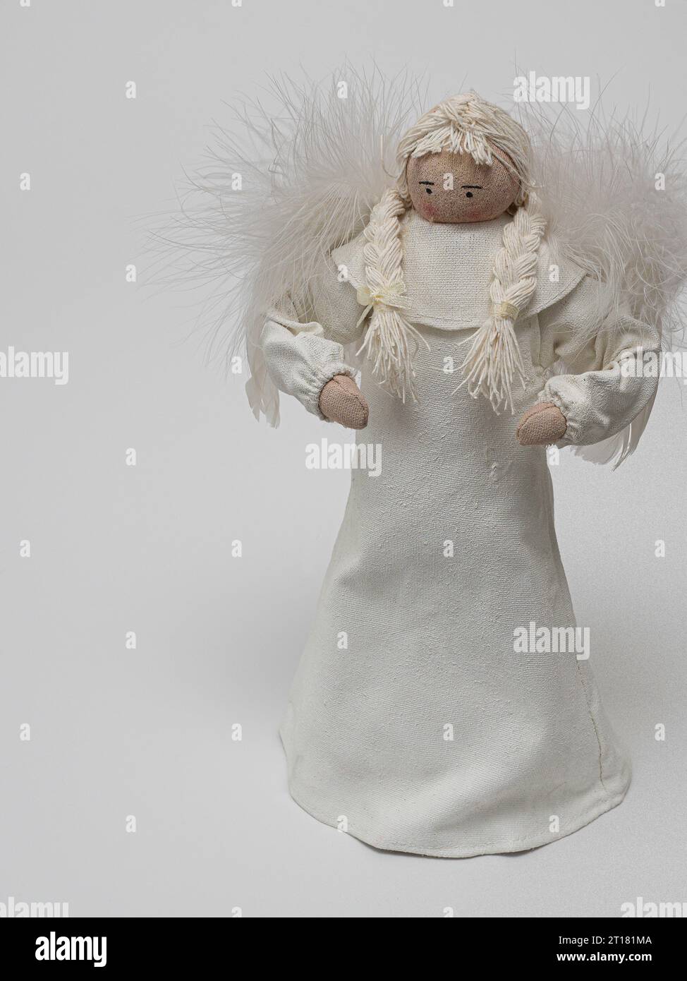 Angel made of cloth and fluff isolated on white Stock Photo - Alamy