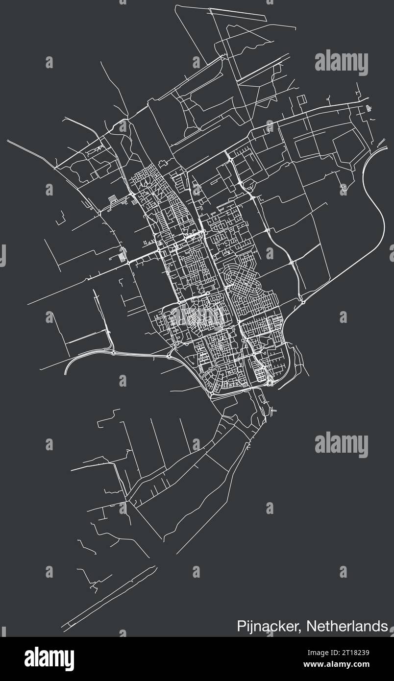 Street roads map of PIJNACKER, NETHERLANDS Stock Vector Image & Art - Alamy