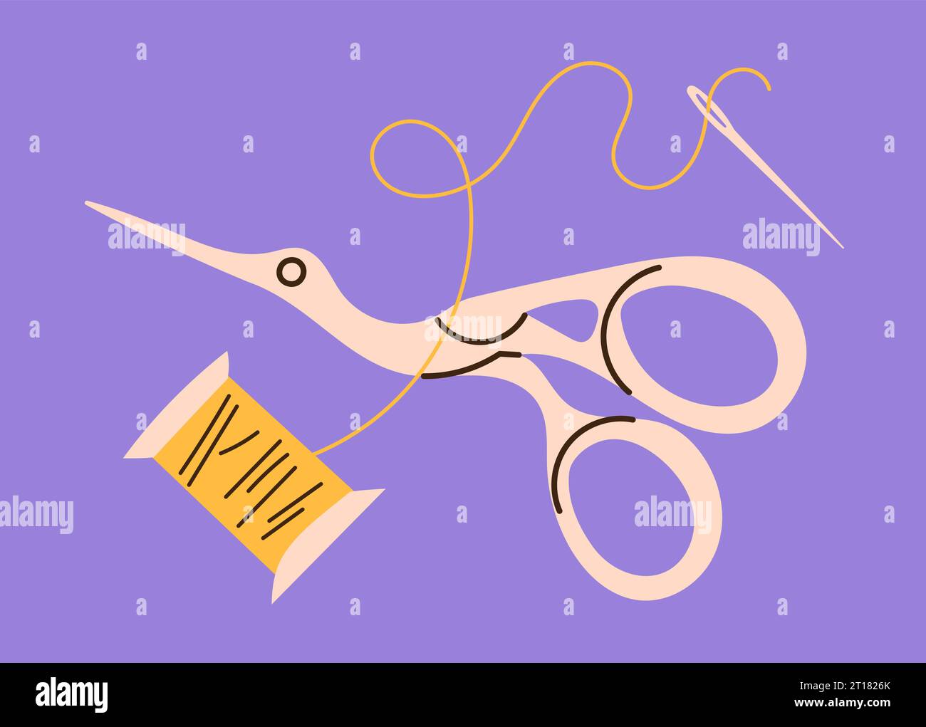 Sewing kit Scissors thread needle Stock Vector Image & Art - Alamy