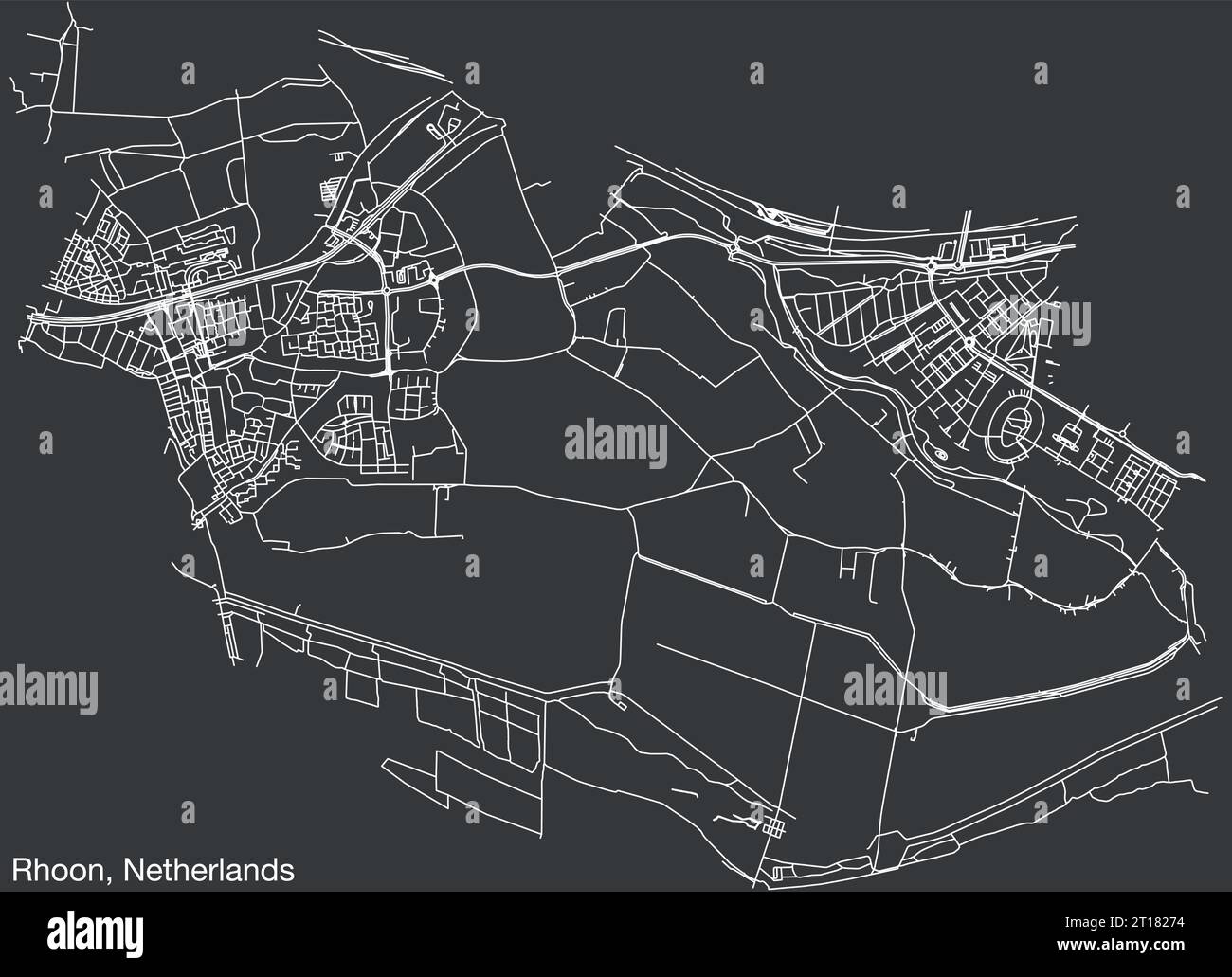 Street roads map of RHOON, NETHERLANDS Stock Vector Image & Art - Alamy