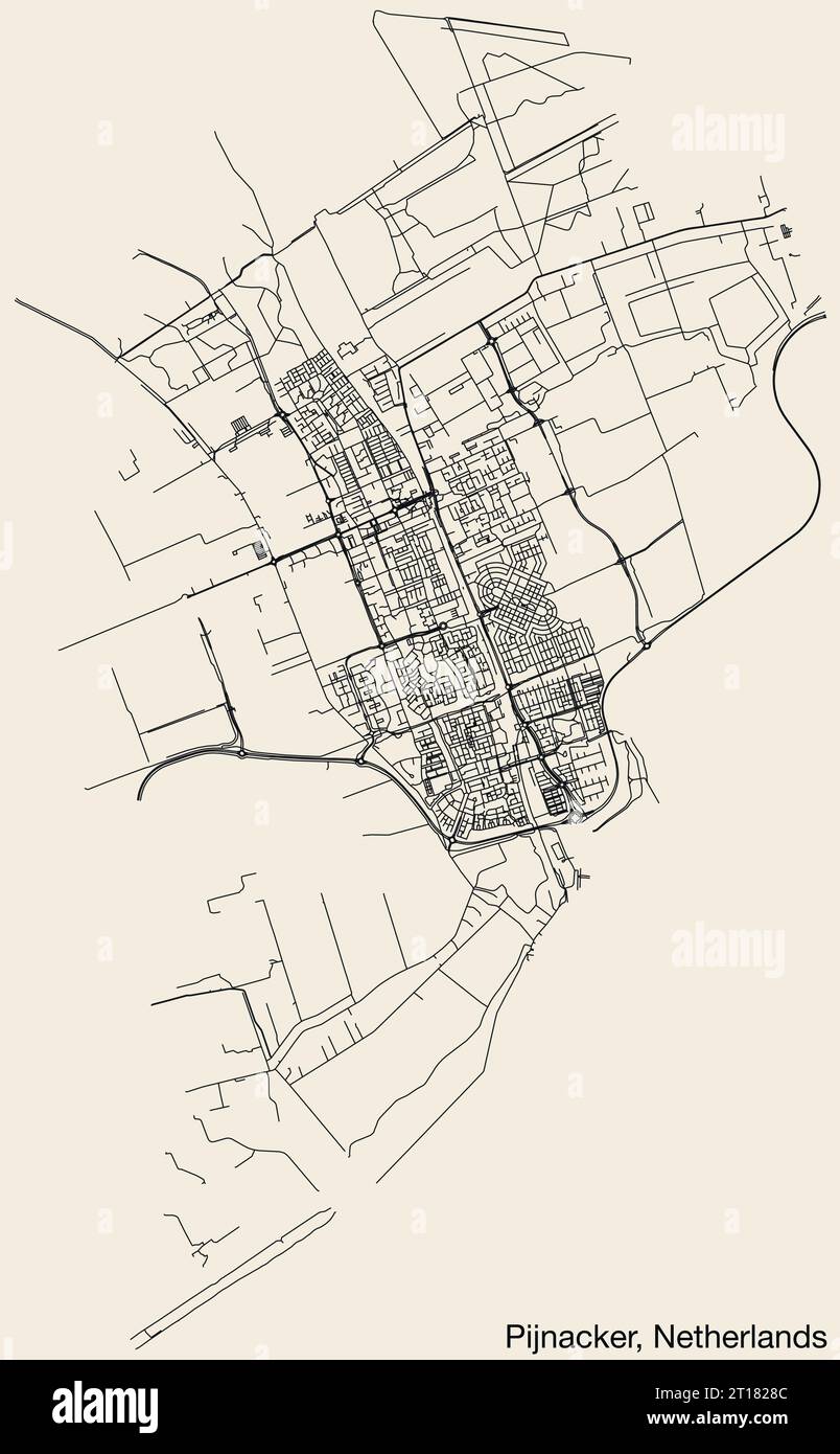Street roads map of PIJNACKER, NETHERLANDS Stock Vector Image & Art - Alamy
