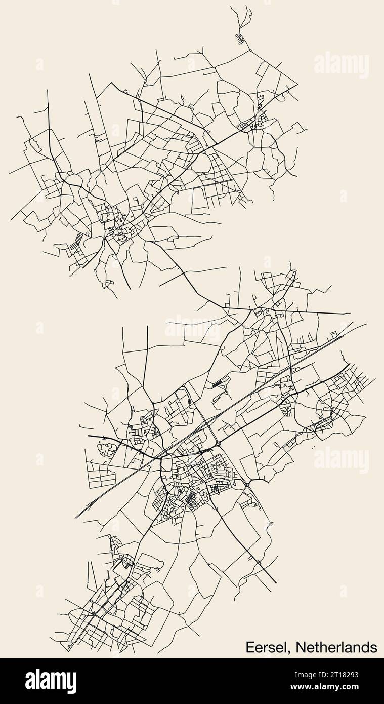 Street roads map of EERSEL, NETHERLANDS Stock Vector Image & Art - Alamy