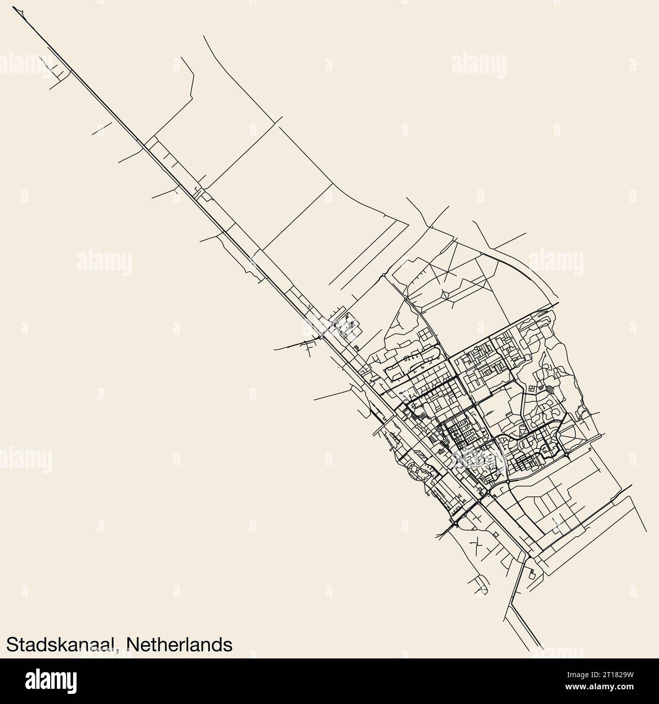 Street roads map of STADSKANAAL, NETHERLANDS Stock Vector Image & Art ...