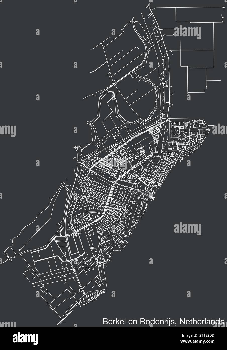 Street roads map of BERKEL EN RODENRIJS, NETHERLANDS Stock Vector Image ...