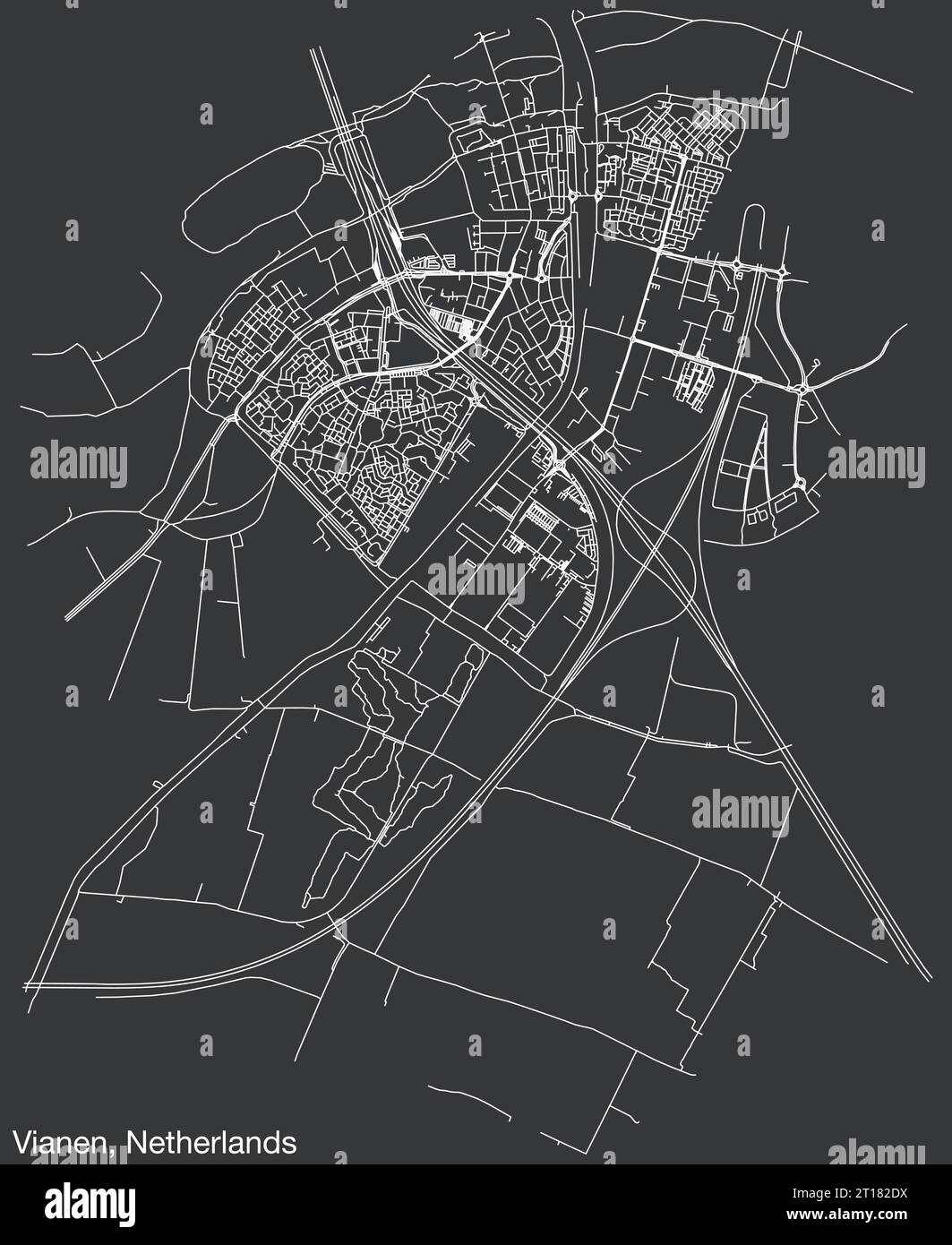 Street roads map of VIANEN, NETHERLANDS Stock Vector Image & Art - Alamy