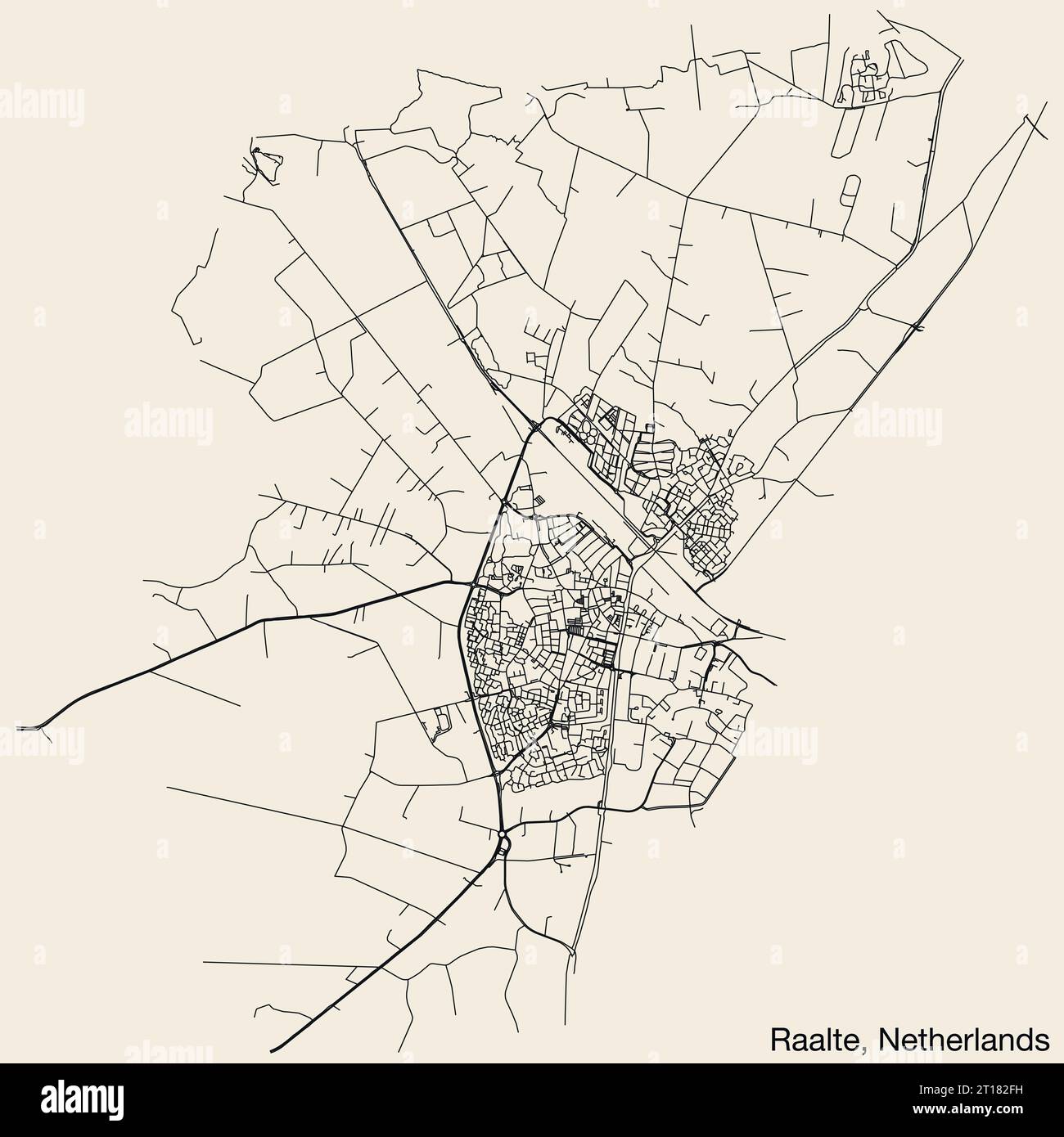 Street roads map of RAALTE, NETHERLANDS Stock Vector Image & Art - Alamy